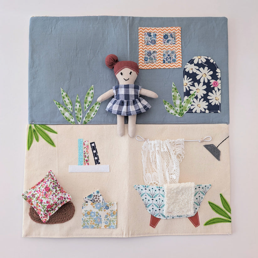 🏠 Fabric Dollhouse & Doll Sewing Pattern – Beginner PDF | DIY Scrap Fa ...